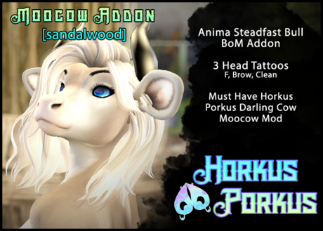 Second Life Marketplace - [HkPk] Bull Moocow Addon - Sandalwood